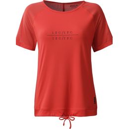 Funktionsshirt LPO "Funktionsshirt Eleni", Damen, Gr. 36/38 (M), poppy rot, 90% Polyester, 10% Elasthan, regular fit, Shirts, holografischer Logo‑Print