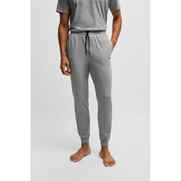 Sweathose BOSS "Mix&Match Pants", Herren, Gr. XS (46), N-Gr, grau (medium_grau_033), Sweatware, Obermaterial: 95% Baumwolle, 5% Elasthan, unifarben, Basic knöchellang, Hosen, mit BOSS Aufdruck auf dem Kordelzug