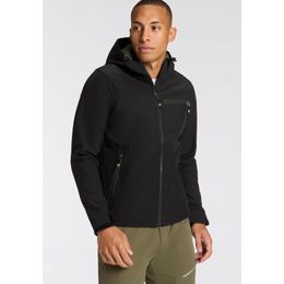 Softshelljacke Killtec, Herren, Gr. L, schwarz, Softshell, Obermaterial: 100% Polyester, unifarben, hoch geschlossener Ausschnitt, eingesetzt eingefasste Kante mit Klettverschluss, Jacken Softshelljacke, w&auml;rmend & wind- & wasserabweisend, &Uuml;bergangsjacke