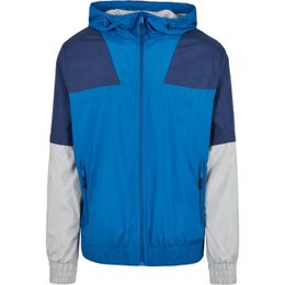 Allwetterjacke Urban Classics "Urban Classics Herren Zip Away Track Jacket", Herren, Gr. M, blau (sportyblau, lightasphalt), 100% Polyester, mehrfarbig, normal, ohne Ausschnitt, Jacken