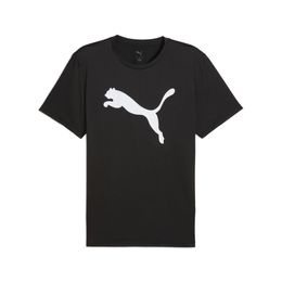 Trainingsshirt Puma "M TAD ESSENTIALS SOLID CAT TEE (CF BIG CAT)", Herren, Gr. S, schwarz (Puma schwarz), Jersey, Obermaterial: 100% Polyester, regular fit normal, Rundhals, Shirts