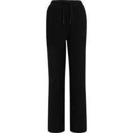 Jogginghose DEF "DEF Damen DEF Pleat Pants", Damen, Gr. L, US-Größen, schwarz, 94% Polyester, 6% Elasthan, unifarben, normal, Hosen