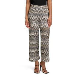 Marlene-Hose Betty Barclay "Damen Marlene-Hose mit hohem Bund", Damen, Gr. 38, Normalgrößen, schwarz-weiß (weiß, schwarz), Obermaterial: 100% Polyester. Futter: 100% Polyester., relaxed fit 3/4-Länge, Hosen, Material