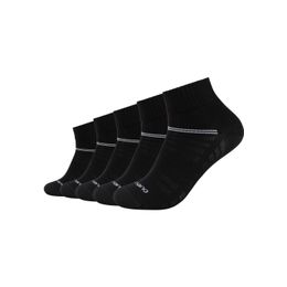 Sneakersocken Camano "mesh ventilation", Damen, Gr. 39-42, schwarz (schwarz mix), Baumwollmischung, gestreift, normal, Socken, Mesh-Belüftung: Optimales Fußklima bei jeder Aktivität