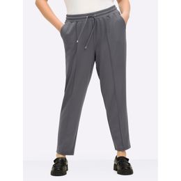 sheego Große Größen Jogg Pants mit Rundum-Dehnbund, Tunnelzug und Bindeband, anthrazit, Größe 19 - Damen