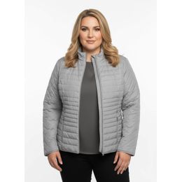 sheego Gro&szlig;e Gr&ouml;&szlig;en Steppjacke mit leichter Wattierung, hellgrau, Gr&ouml;&szlig;e 40 - Damen