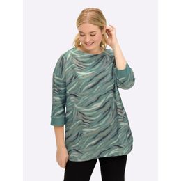sheego Große Größen 3/4-Arm-Shirt mit Grafik-Druck, jade-graphit-bedruckt, Größe 40 - Damen