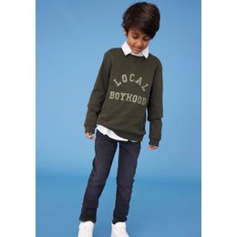 Stretch-Jeans name it "NKMSILAS für Jungen mit verstellbarem Bund und schlanker Form", Jungen, Gr. 104, N-Gr, blau (schwarz denim), Denim/Jeans, Obermaterial: 71% Baumwolle, 27% Polyester, 2% Elasthan, Abriebeffekte, slim fit normal, Jeans, slim fit, Denim, Abriebeffekte, angesetztes Bündchen