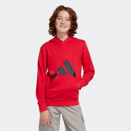 Kapuzensweatshirt adidas Sportswear "J BL FT HD 280", Kinder, Gr. 164, rot (pure ruby, schwarz), Obermaterial: 55% Baumwolle, 36% Polyester, 9% Viskose, Sportlich, Sweatshirts