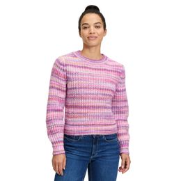 BETTY & CO Strickpullover BETTY & CO "Damen Strickpullover mit Effektgarn", Damen, Gr. 44, rosa (rosé, rosé), Strick, Obermaterial: 47% Polyester, 39% Polyacryl, 8% Polyamid, 6% Wolle., lässig geschnitten normal, Rundhals, Pullover, Struktur