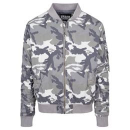 Bomberjacke Urban Classics "Urban Classics Herren Vintage Camo Cotton Bomber Jacket", Herren, Gr. M, weiß (snowcamo), 100% Baumwolle, mehrfarbig, normal, amerikanischer Ausschnitt, Jacken