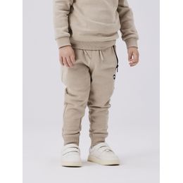 Sweathose name it "NMMVIMO SWE PANT BRU NOOS", Jungen, Gr. 104, N-Gr, pure cashmere, Sweatware, Obermaterial: 60% Baumwolle, 40% Polyester, unifarben, Casual, regular fit normal, Hosen