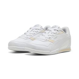 Sneaker Puma "BELLA DONNA SL AC PS", Gr. 32, silber (Puma weiß, Puma weiß, Puma silber), Synthetik, Schuhe