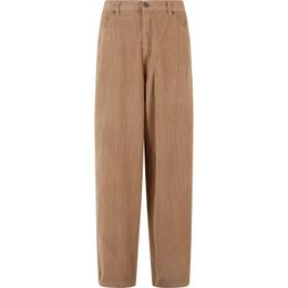 Stoffhose Urban Classics "Urban Classics Herren 90´s Corduroy Pants", Herren, Gr. 32, Normalgrößen, beige (unionbeige), 100% Baumwolle, unifarben, oversize, Hosen