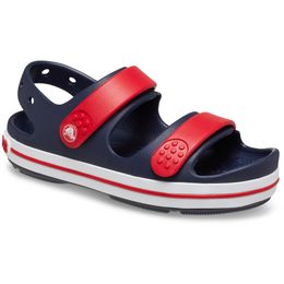 Badesandale Crocs "Crocband Cruiser Sandal", Kinder, Gr. 32, blau (navy, rot), Croslite&trade;, kontrastfarbene Details, Schuhe, Sommerschuh, Sandalette, Riemchensandale, mit Fersenriemen