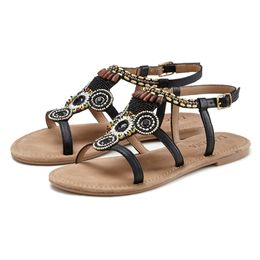 Sandale Lascana "Sommerschuh", Damen, Gr. 41, schwarz, Obermaterial: 50% Schafsleder, 50% Synthetik. Futter: 100% Schafsleder. Decksohle: 100% Ziegenleder. Laufsohle: 100% Synthetik, ethno, Schuhe Riemchensandale, Sandalette, Sommerschuh aus Leder mit Steinchen in Glitzer-Optik