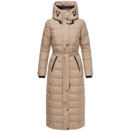 Steppmantel Navahoo "Das Teil XIV", Damen, Gr. XS (34), grau (taupe), Oberstoff: 100% Polyester, Futter: 100% Polyester, Wattierung: 100% Polyester, Ärmelfutter: 100% Polyester, gerade wadenlang, hoch geschlossener Ausschnitt, Ärmel ohne Ärmelschlitz Rippstrickbündchen, Mäntel, extralanger Wintermantel mit abnehmbaren Kunstfellkragen