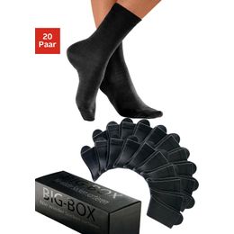 Basicsocken GO IN, Damen, Gr. 35-38, schwarz (20x schwarz), Baumwolle, Baumwollmischung, Elasthan, Polyamid, unifarben, elastisch, Socken, in der großen Big-Box