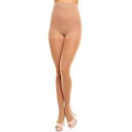 Stützstrumpfhose GLAMORY "Vital", Damen, Gr. 48/50, beige (teint), Obermaterial: 92% Polyamid, 8% Elasthan, leicht transparent, unifarben, Strumpfhosen, bis Größe 60/62, Plus Size