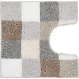 Badematte Kleine Wolke "Caro" Gr. 14, beige (kaschmir), H:25mm, Kunstfaser, Badematten, Badteppich, modernes Karo-Muster, Pastell-Farben, waschbar