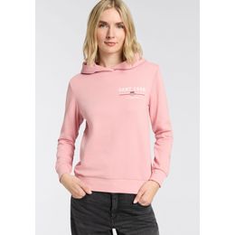 Hoodie Gant "REG GRAPHIC HOODIE", Damen, Gr. L, rosa (summer rose), Sweatware, Obermaterial: 80% Baumwolle, 20% Polyester, regular fit, Rippbündchen, Sweatshirts, gerippte Abschlüsse, Kapuze ohne Kordel