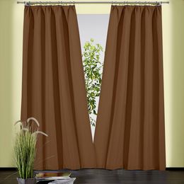 Weckbrodt-Gardinen Vorhang WECKBRODT "Sento" Gr. 2, braun (kastanie), B:135cm H:180cm, Baumwolle, Polyester, Gardinen, Baumwolle, blickdicht, matte Struktur, unifarben, Gardine, Store