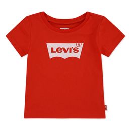 T-Shirt LEVI'S KIDS "LVG BATWING TEE", Mädchen, Gr. 12M (80), rot (poppy rot), Jersey, Obermaterial: 100% Baumwolle, Basic schmal hüftbedeckend, Rundhals, Shirts, mit LEVIS-Print - for BABY GIRLS