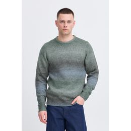 Strickpullover Blend "BHDANNIE Pullover", Herren, Gr. L, blau (blau shadow), Strick, Obermaterial: 46% Polyacryl, 37% Polyester, 10% Nylon, 7% Wolle, gemustert, regular fit hüftlang, Rundhals, Rippstrickbündchen, Pullover