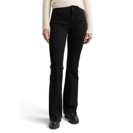 Schlagjeans Tom Tailor "STELLA", Damen, Gr. 27, Länge 30, schwarz denim, Denim/Jeans, Obermaterial: 99% Baumwolle, 1% Elasthan. Futter: 65% Baumwolle, 35% Polyester, unifarben, bootcut fit lang, Jeans, mit Schlag und Stretch