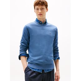Rundhalspullover Tommy Hilfiger "ESSENTIAL COTTON CREW NECK", Damen, Gr. XXL, blau (petrol blau heather), Strick, Obermaterial: 100% Baumwolle, regular fit, Rundhals, Rippb&uuml;ndchen, Pullover Rundhalspullover, 100% Baumwolle Crewneck Regular Fit Premium Mode