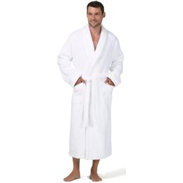 Möve Unisex-Bademantel MÖVE "Pure Luxury ideal für Sauna & Spa, Hotelbademantel, Morgenmantel" Gr. L, weiß (snow), L:125cm, Walkfrottier, Hausmäntel, 100% Ägyptischer Baumwolle