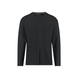 Langarmshirt Fynch-Hatton, Herren, Gr. XL, schwarz, Jersey, Obermaterial: 100% Baumwolle, unifarben, regular fit taillenbedeckt, Rundhals, gerader Abschluss, Shirts, mit Logo Stickerei