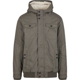 Winterjacke Brandit "Brandit Brandit Men Meadow Jacket", Herren, Gr. L, grün (olive), 100% Baumwolle, unifarben, normal, ohne Ausschnitt, Jacken