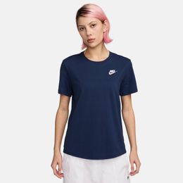 T-Shirt Nike Sportswear "W NSW CLUB SS TEE", Damen, Gr. L, midnight navy, Obermaterial: 100% Baumwolle, normal, Rundhals, Shirts