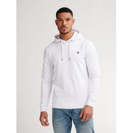 Kapuzensweatshirt PETROL INDUSTRIES, Herren, Gr. 3XL, weiß (hellweiß), Sweatware, Obermaterial: 95% Baumwolle, 5% Elasthan, regular fit taillenbedeckt, ohne Ausschnitt, Rippbündchen, Sweatshirts, mit Logo Stickerei