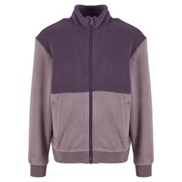 Allwetterjacke Urban Classics "Urban Classics Colour Block Polar Fleece Jacket", Herren, Gr. M, lilanight, fadedlila, 94% Polyester, 6% Elasthan, mehrfarbig, normal, amerikanischer Ausschnitt, Jacken