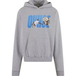 Kapuzensweatshirt "Upscale by Mister Tee Ovhoe Oversize Hoody", Herren, Gr. L, grau, 100% Baumwolle, UPSCALE BY MISTER TEE, bedruckt, Sweatshirts