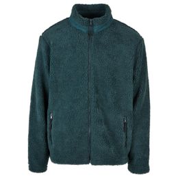 Winterjacke Urban Classics "Urban Classics Herren Basic Sherpa Jacket", Herren, Gr. M, grün (bottlegrün), 100% Polyester, unifarben, oversize, Rundhals, Jacken