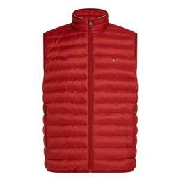 Steppweste Tommy Hilfiger "PACKABLE RECYCLED VEST", Herren, Gr. M, rot (schwarz magma), Web, Obermaterial: 100% Polyester. Futter: 100% Polyester. Wattierung: 100% Polyester, regular fit normal, Westen Steppweste, mit Tommy Hilfiger Logostickerei