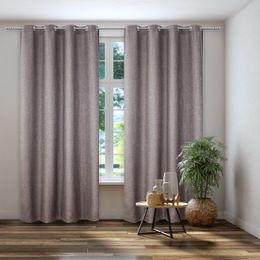 Vorhang Kutti "Dimout" Gr. 2, braun, B:140cm H:145cm, Polyester, Gardinen, Verdunkelung, Thermo, isolierend, einfarbig