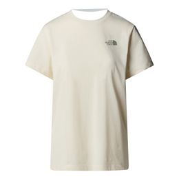 T-Shirt The North Face "W SS BOX NSE RELAXED TEE", Damen, Gr. S, weiß (weiß dune, slate moss), Obermaterial: 100% Baumwolle, Shirts