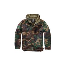 Allwetterjacke Brandit "Brandit Herren Windbreaker Frontzip", Herren, Gr. XXL, grün (woodland), 100% Polyester, unifarben, Casual, normal, ohne Ausschnitt, Jacken