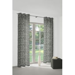 Vorhang Adam "Flower Cuvée" Gr. 1, grün (olivgrün), B:145cm H:145cm, Jacquard, Baumwolle (Bio-Baumwolle), Gardinen, aus 100% Bio-Baumwolle