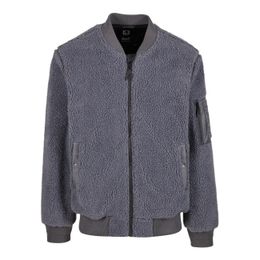 Allwetterjacke Brandit "Brandit MA1 Sherpa Jacket", Herren, Gr. M, grau (anthrazit), 100% Polyester, unifarben, normal, Rundhals, Jacken