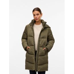 V&eacute;ro Moda Steppmantel VERO MODA "VMHALSEY COAT BOOS", Damen, Gr. M, grape leaf, Web, Obermaterial: 100% Polyester, unifarben, regular fit Po-bedeckend, M&auml;ntel Steppmantel