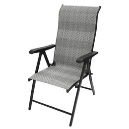 Pharao24.de Gartenstuhl Gartenklappstuhl mit Armlehnen in Grau (2er Set)