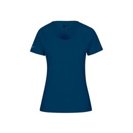T-Shirt TRIGEMA "TRIGEMA T-Shirt aus Biobaumwolle", Damen, Gr. L, blau (saphir, c2c), 100% Baumwolle (Bio-Baumwolle kbA), Basic, Shirts