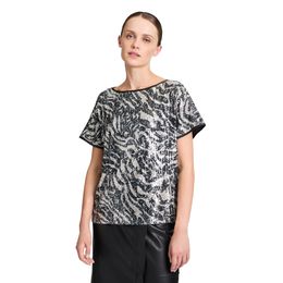 BETTY & CO Schlupfbluse BETTY & CO "Damen Schlupfbluse mit Pailletten", Damen, Gr. 38, schwarz (schwarz, nature), Obermaterial: 96% Polyester, 4% Elasthan. Futter: 100% Polyester., lässig geschnitten normal, U-Boot-Ausschnitt, Blusen
