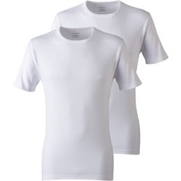 T-Shirt Jockey "Modern Classic", Herren, Gr. S, weiß, Feinripp, Obermaterial: 100% Baumwolle, unifarben, Basic, normal normal, Rundhals, Shirts, Figurbetonte Passform, Rundhals