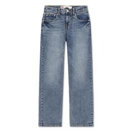 5-Pocket-Jeans LEVI'S KIDS "LVB 555 RELAXED STRAIGHT JEANS", Jungen, Gr. 6 (116), N-Gr, burbank, Denim/Jeans, Obermaterial: 98% Baumwolle, 2% Elasthan, lang, Jeans, Relaxed Fit